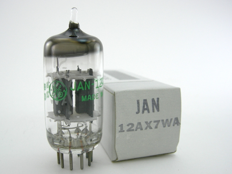 GE JAN 12AX7WA - short gray plates